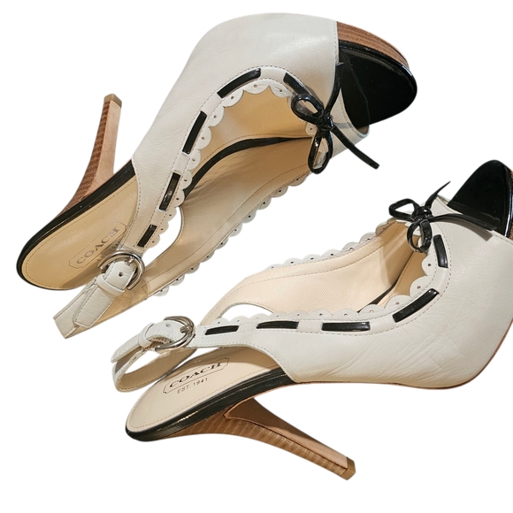 Coach | Shoes | Coach Black And White Elegant Heels | Poshmark